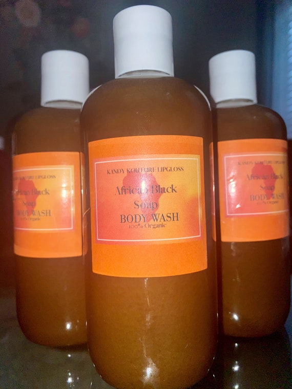 Organic African Black Soap Liquid Body Wash 8oz Bottle Each Etsy