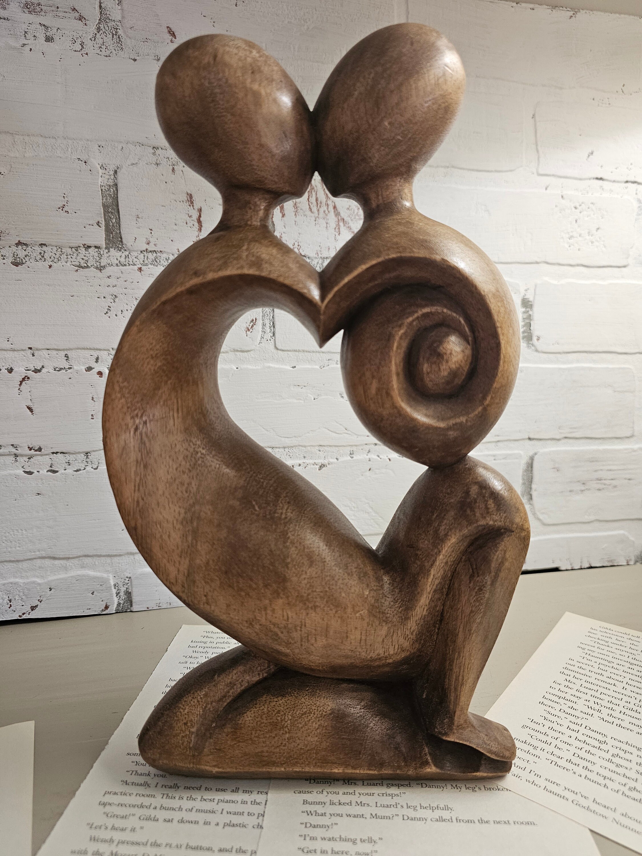Handcarved Wooden Lovers Sculpture / Couple Sculpture / Vintage - Etsy