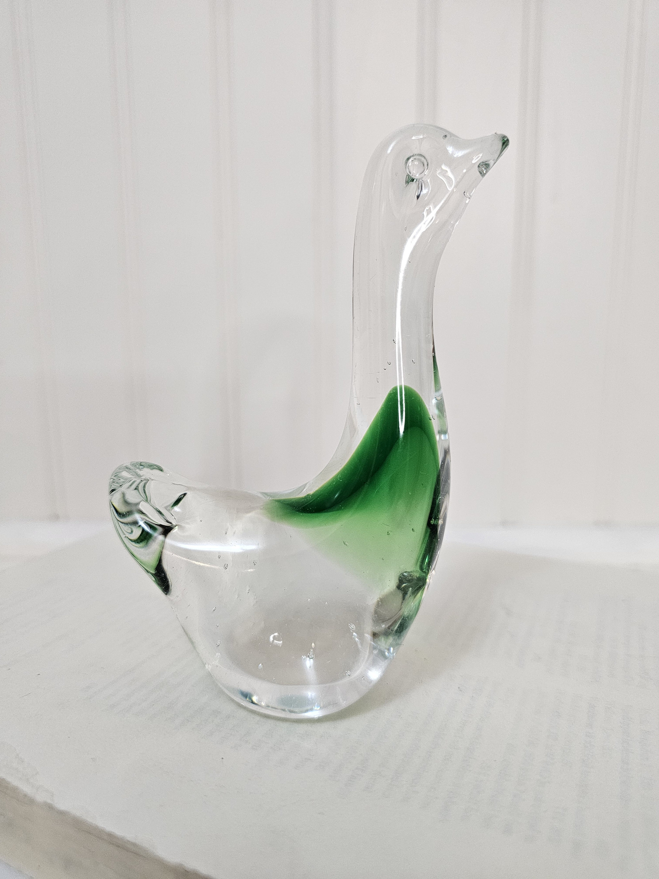 Murano Inspired Glass Swan Figurines Set of 3 / Dark & Light Green - Etsy