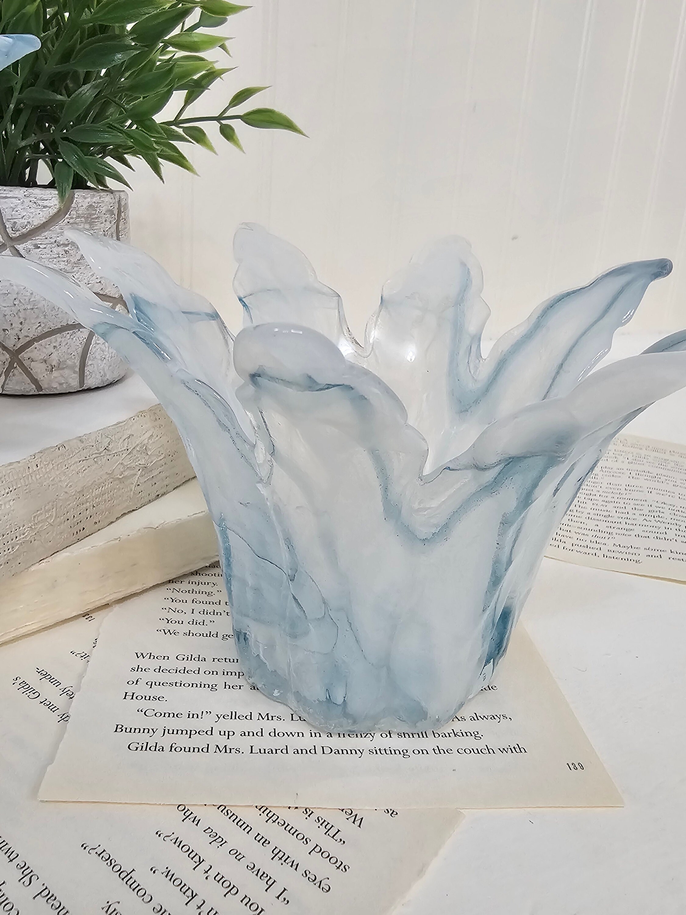 Murano Italy Petal Flower Vintage Glass Vase/votive - Etsy