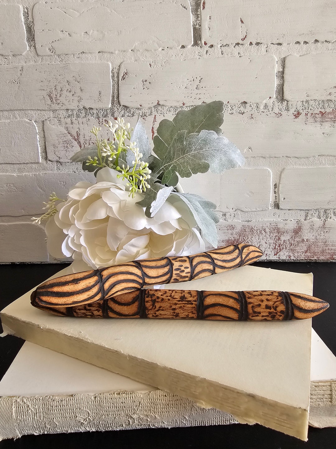 Handcarved Australian Aboriginal Claps Ticks / Etched Murga Wood ...