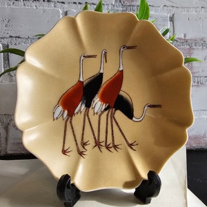 Vintage Wing on a Crane Plate - Made in Hong Kong / MCM - Etsy