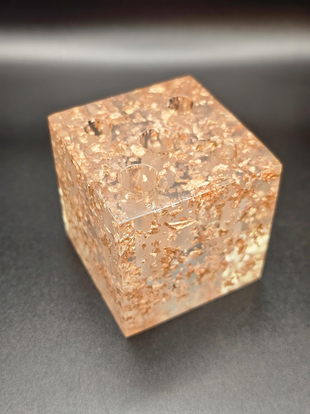 Lucite Square Block Pen/pencil Holder Pink Flakes - 1970s Vintage Retro ...