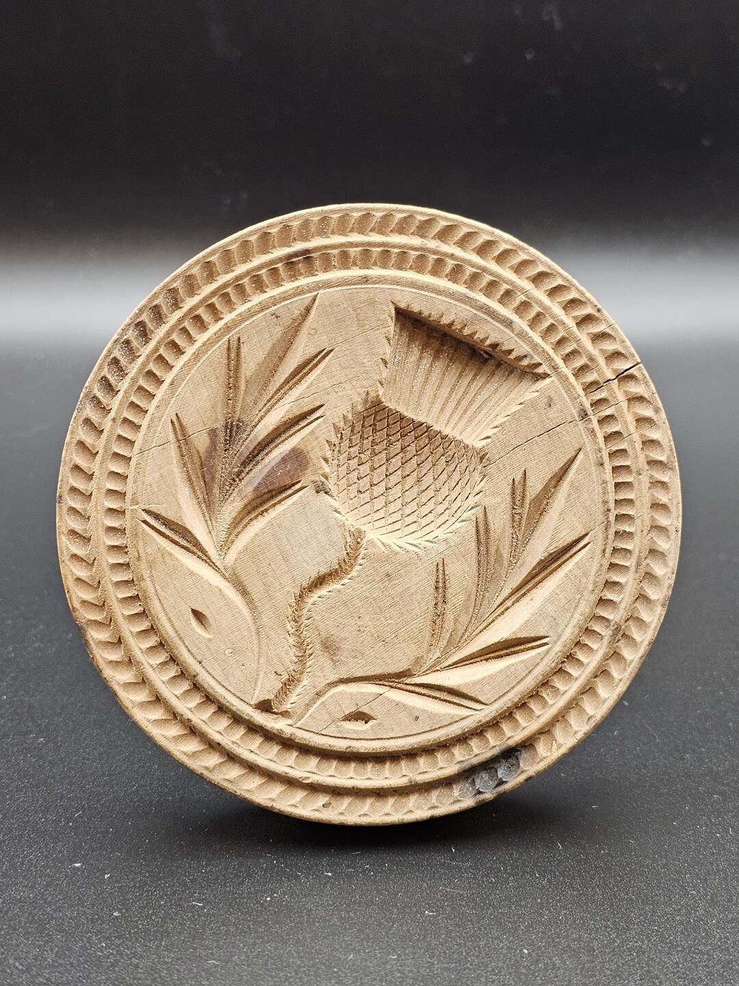 Antique Primitive Wooden Butter Stamp - Dairy Butter Print Mold - Mold ...