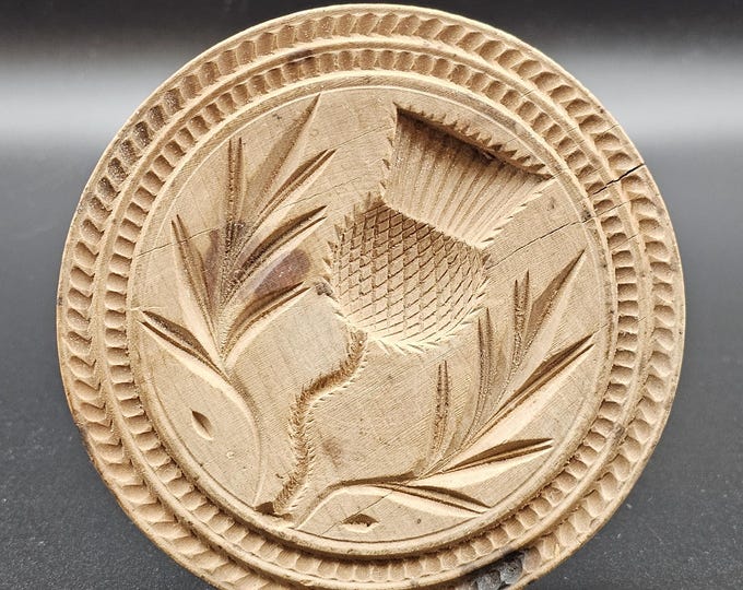 Antique Primitive Wooden Butter Stamp - Dairy Butter Print Mold - Mold ...