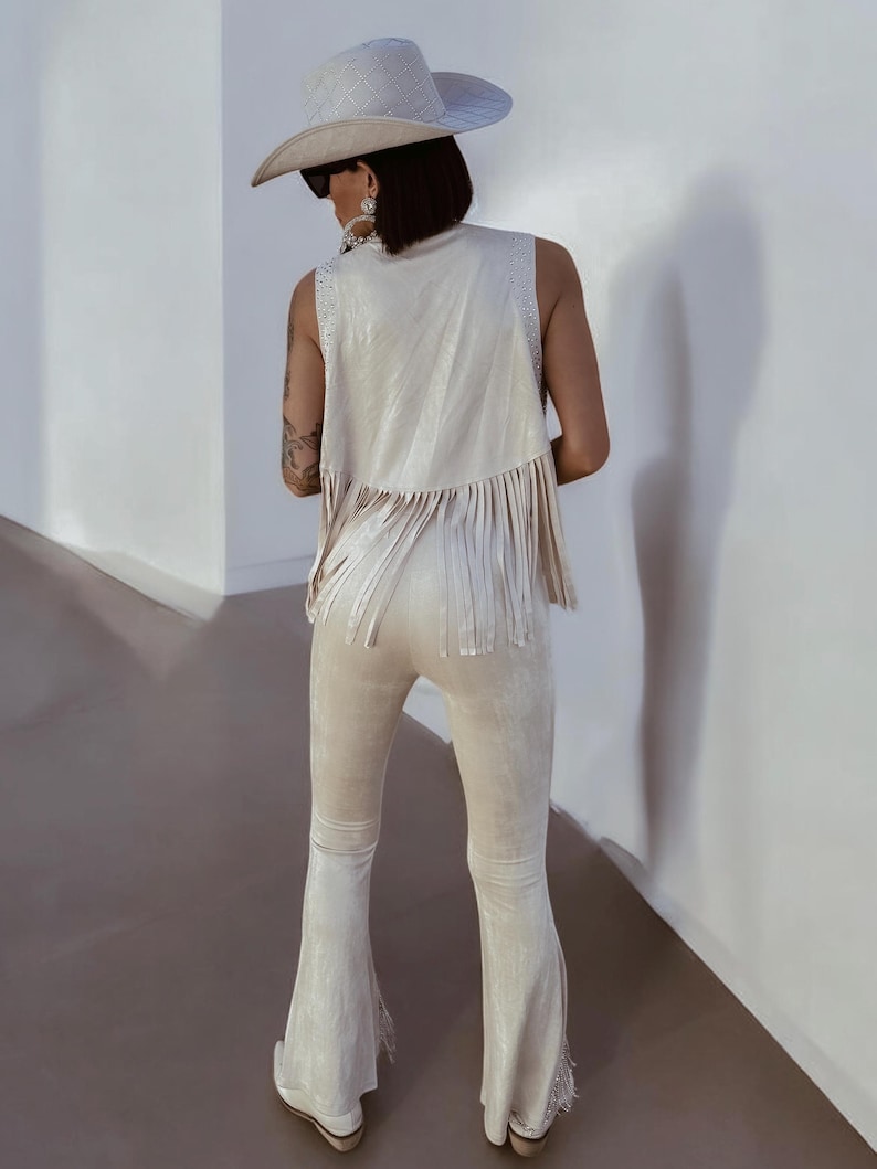 Rhinestone Fringe Suede Bell Bottom Pants: Western Cowgirl Festival ...