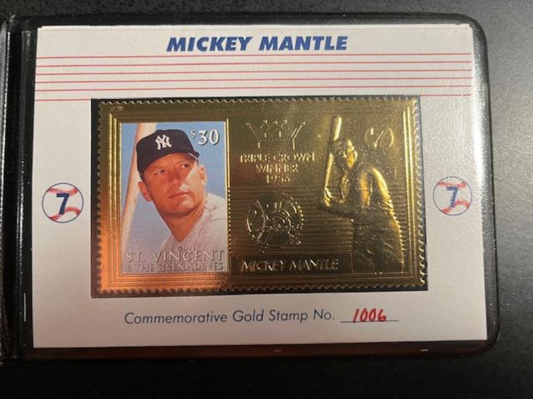 Mickey Mantle Gold Stamp First Day Issue W/ Exclusive Red Signature - Etsy