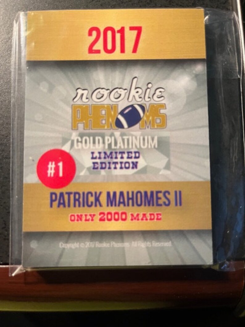 Patrick Mahomes Gold Platinum Rookie Card 1 - Etsy