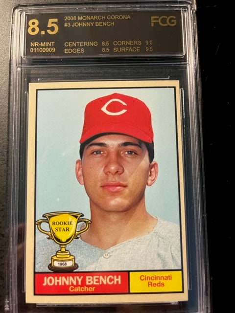 Johnny Bench Rookie Star Card, Graded 8.5 - Etsy