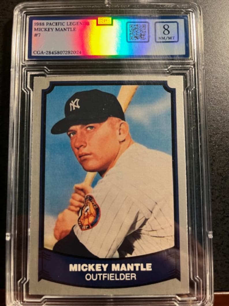Mickey Mantle 1988 Pacific Legends Card 7graded 8 - Etsy