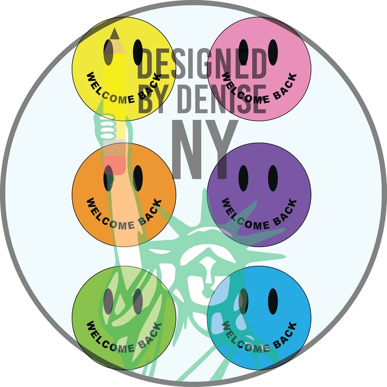 Welcome Back Smiley Digital Stickers - Etsy