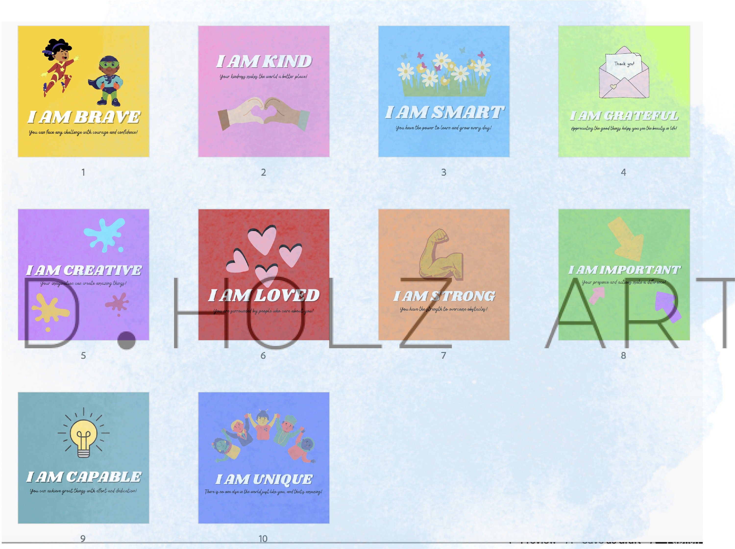 Positive Affirmation Posters (8"x8") - Etsy