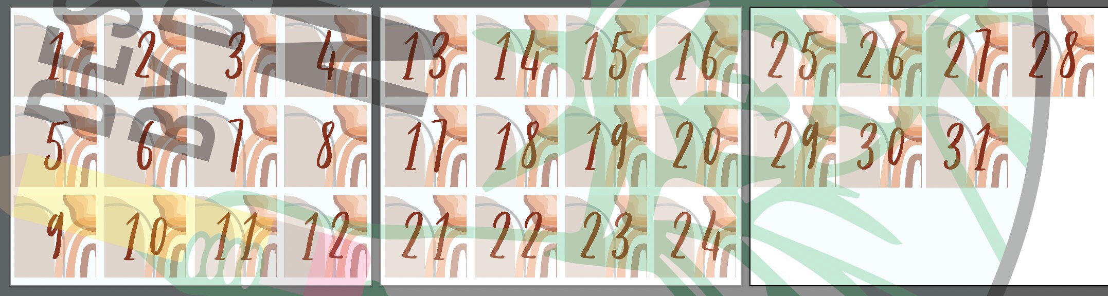 Boho Rainbow Flip Calendar Digital / Printable - Etsy