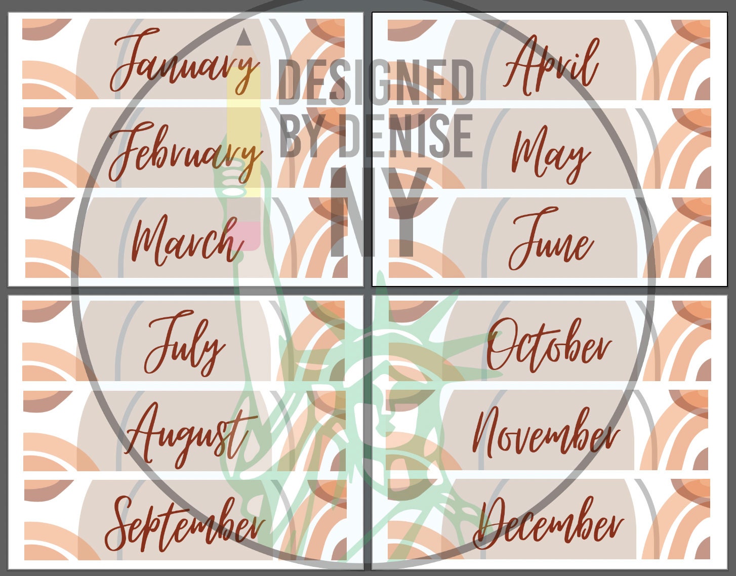 Boho Rainbow Flip Calendar Digital / Printable - Etsy