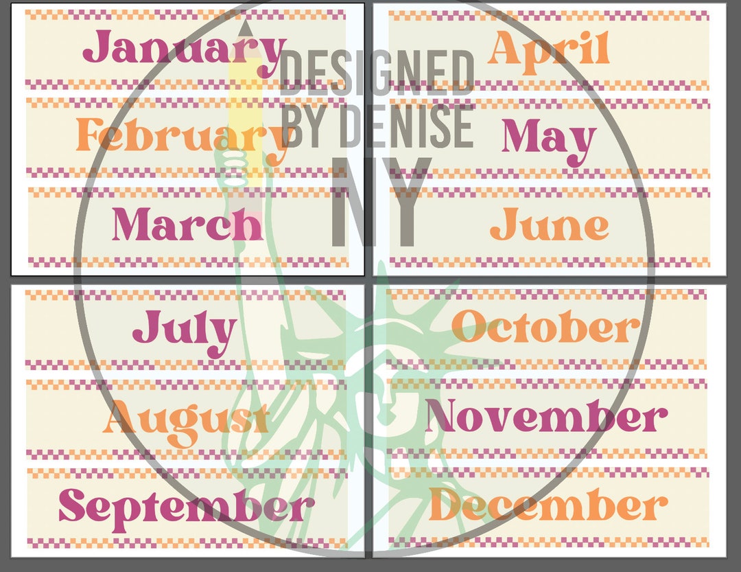 Retro Checkered Flip Calendar - Digital / Printable - Etsy