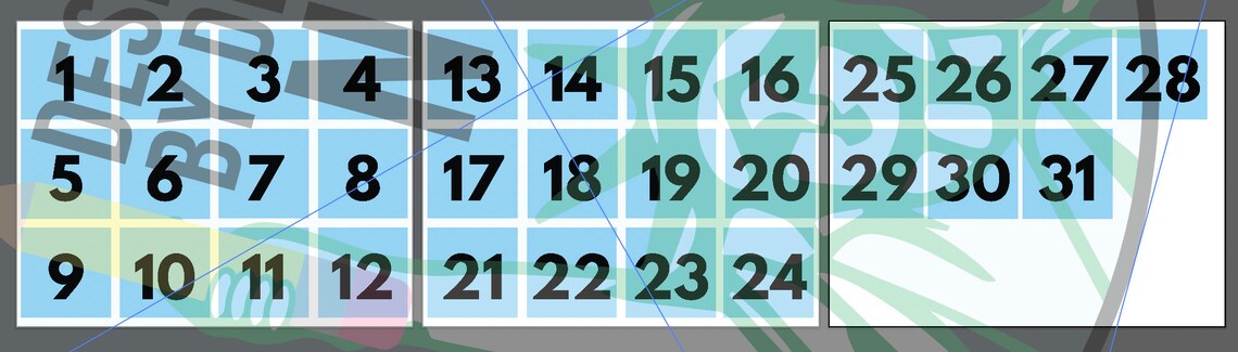 Flip Calendar Digital or Printable Colored Backgrounds With Black ...