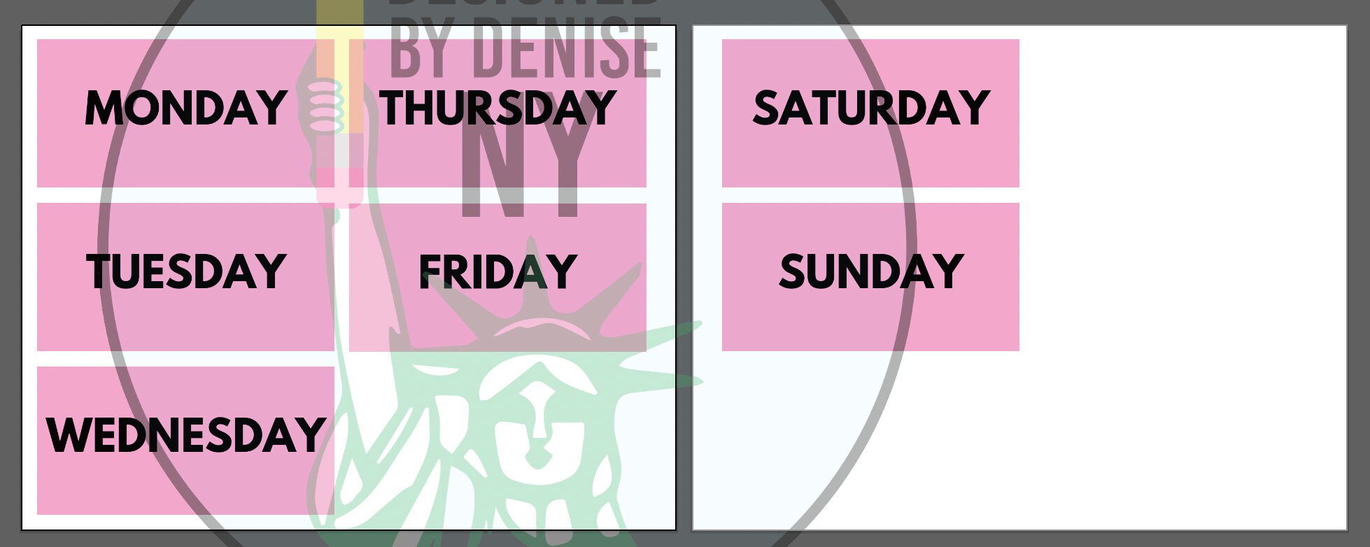 Flip Calendar Digital or Printable Colored Backgrounds With Black ...