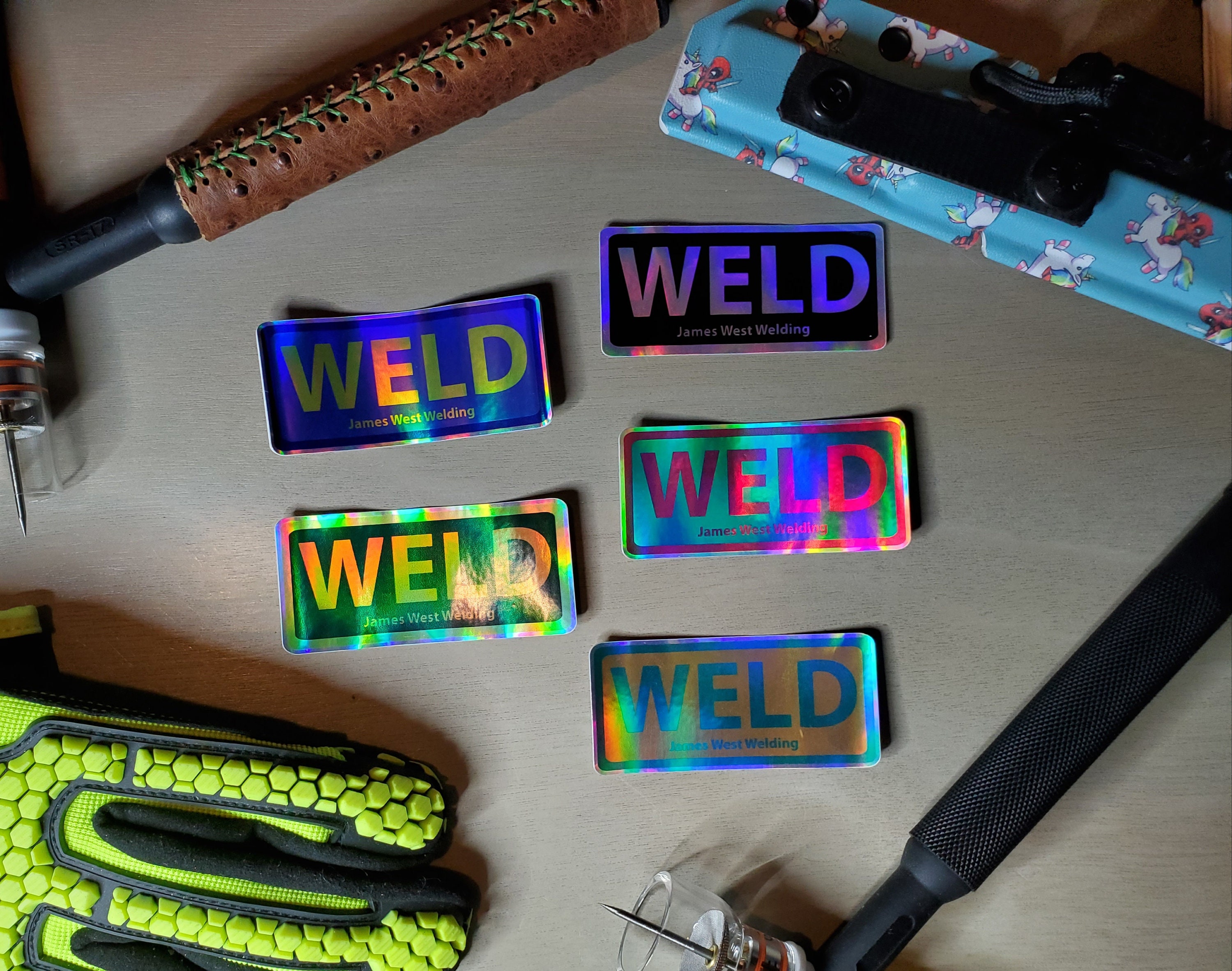Holographic WELD Sticker Pack - Etsy