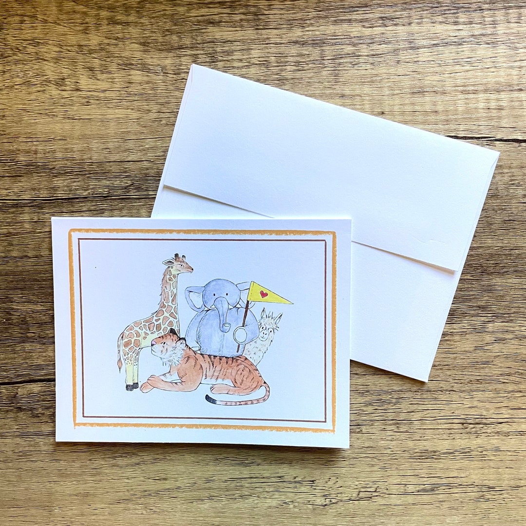 Safari Animals Welcome Baby Card - Etsy