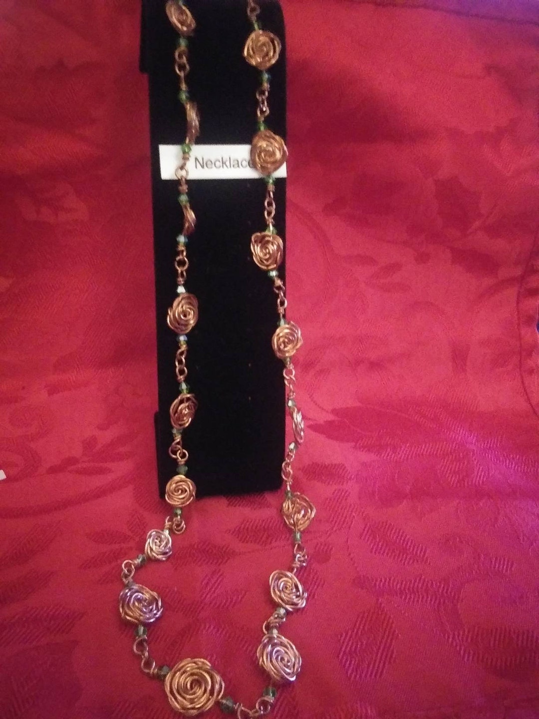 Copper Wire Roses Necklace - Etsy