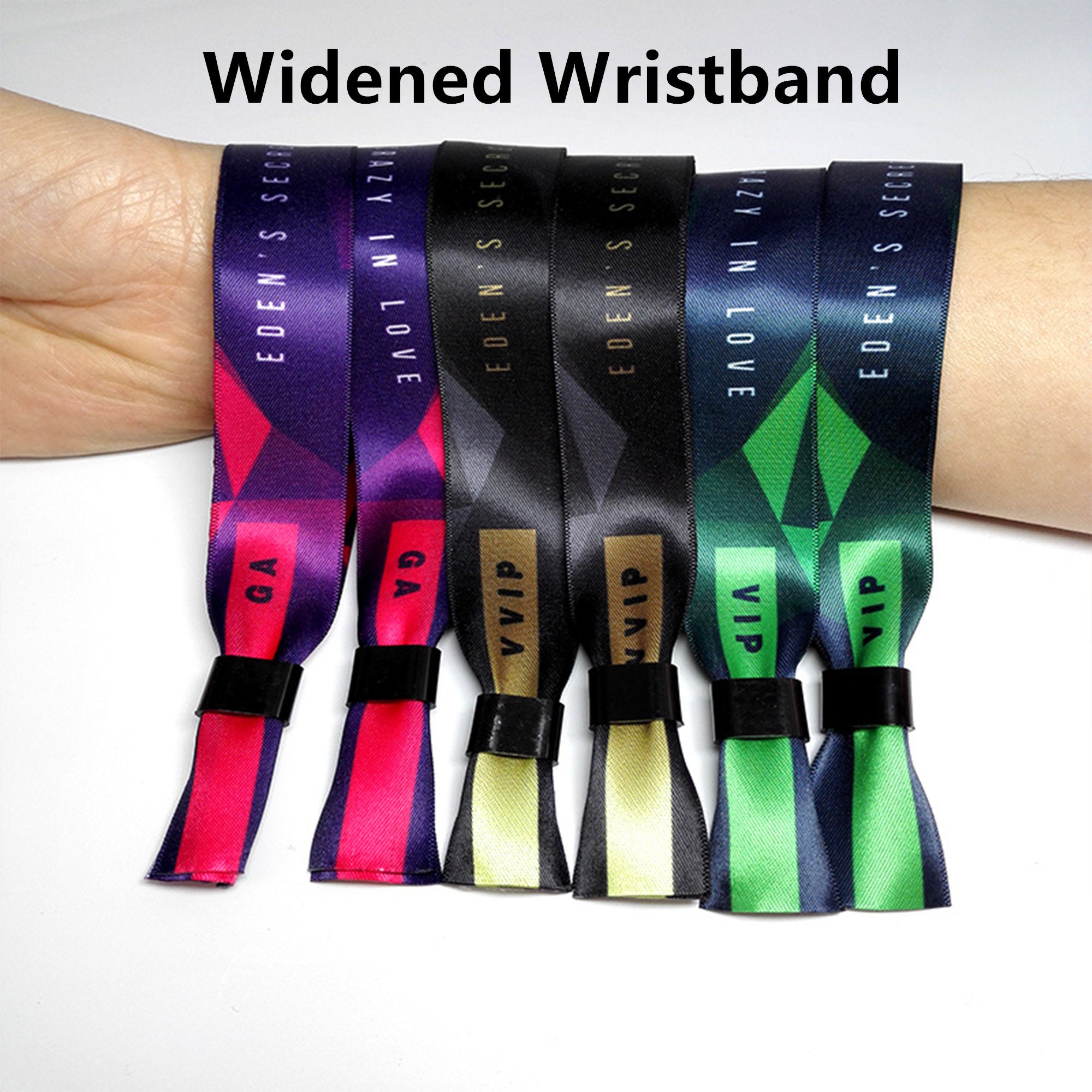 100pcs Custom Cloth Silk VIP Access Wristbands Festival Celebration ...
