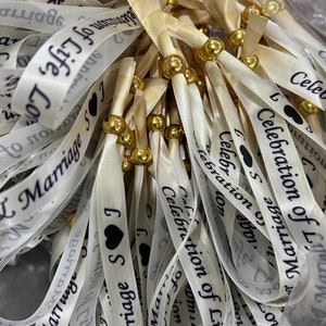 100pcs Handmade Custom Ribbon Satin Wristband Feature Holiday Ribbon ...