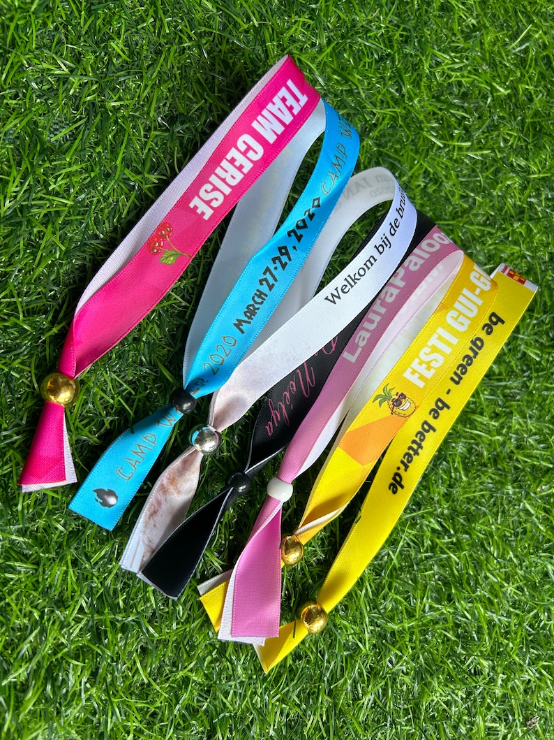 50pcs Sreen Printing Wristbands Custom Made Event Pass Entry Wristband ...