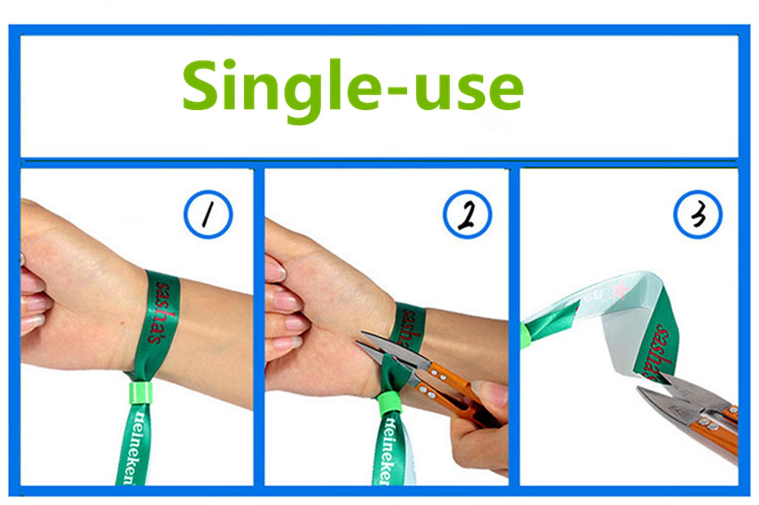 100pcs Custom Cloth Silk VIP Access Wristbands Festival Celebration ...