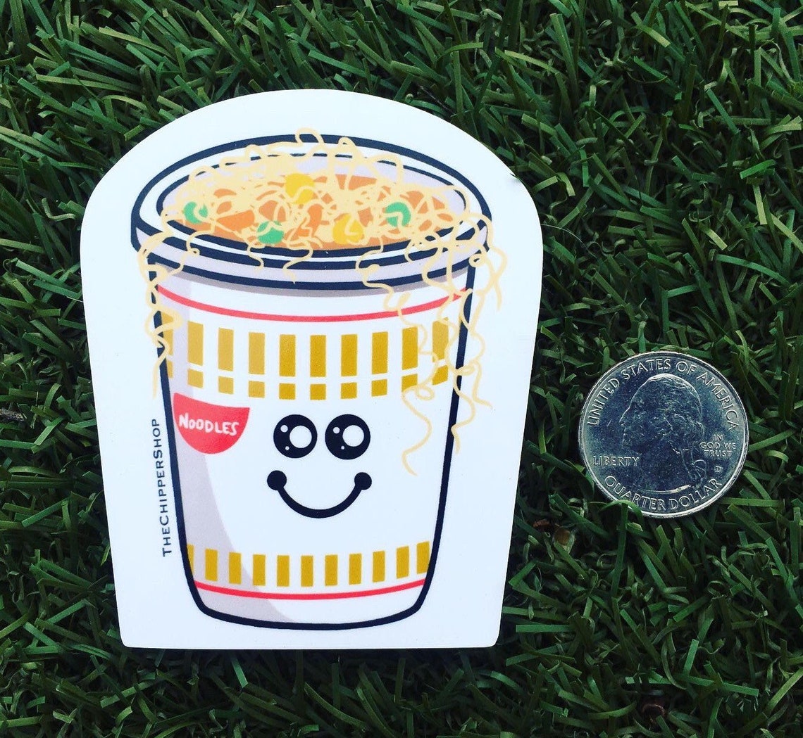 Cup Noodles Vinyl Sticker Cute Sticker Funny Sticker Asian | Etsy