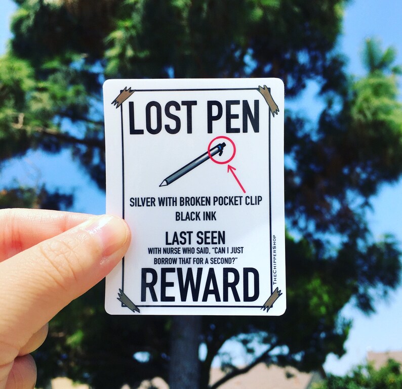 Lost Pen Sticker Nursing Vinyl Sticker Nursing Gift CNA - Etsy