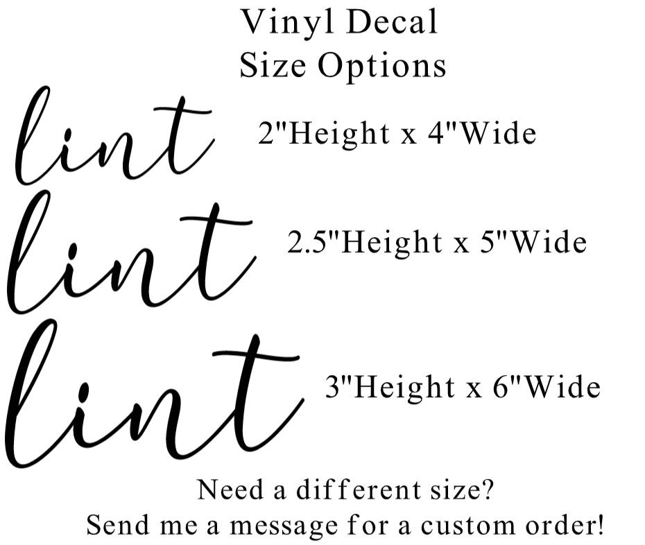 Lint Vinyl Decal for Lint Bin Vinyl Decal ONLY Laundry | Etsy