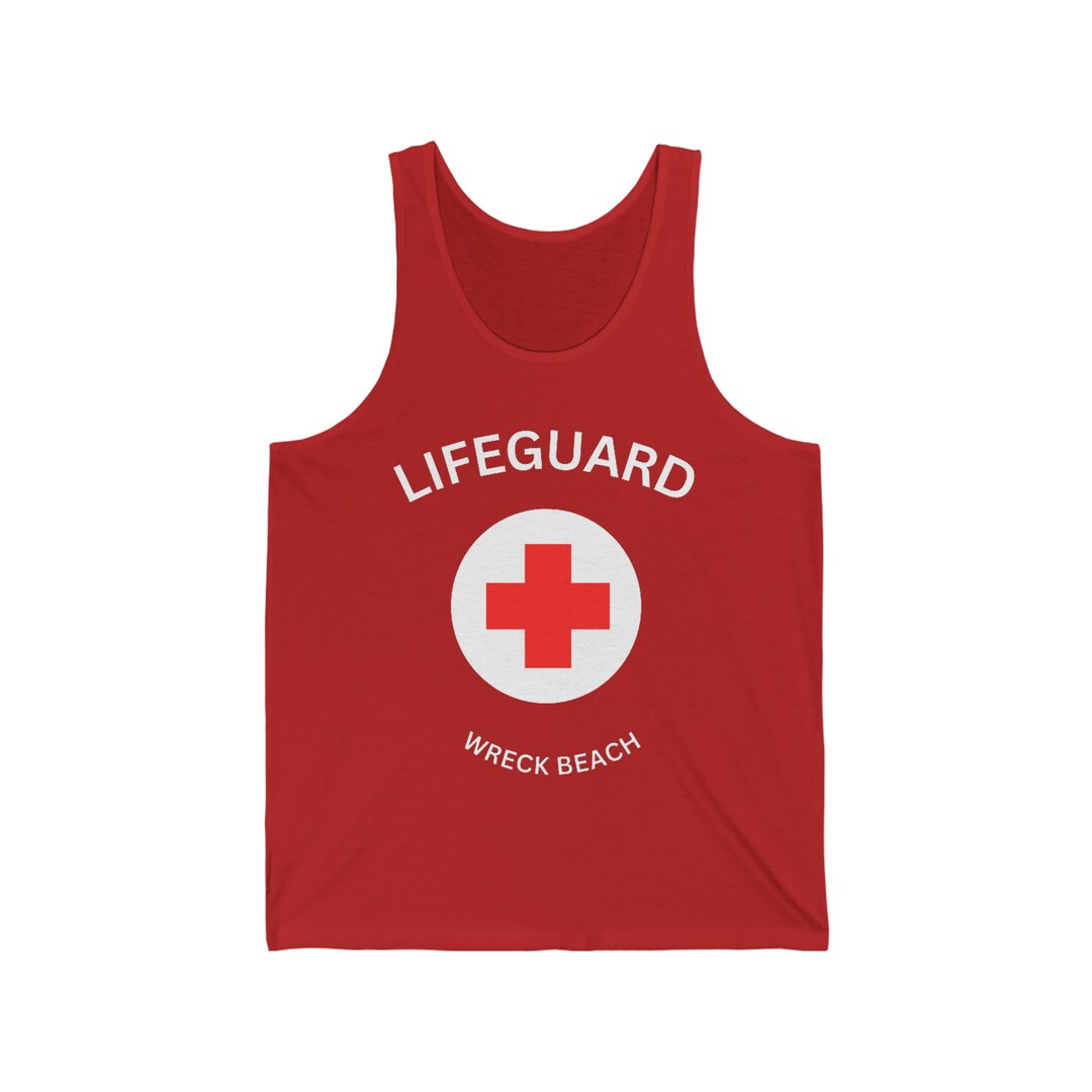RED Lifeguard White Adult Unisex Lifeguarding Fitted Tank Top - Etsy