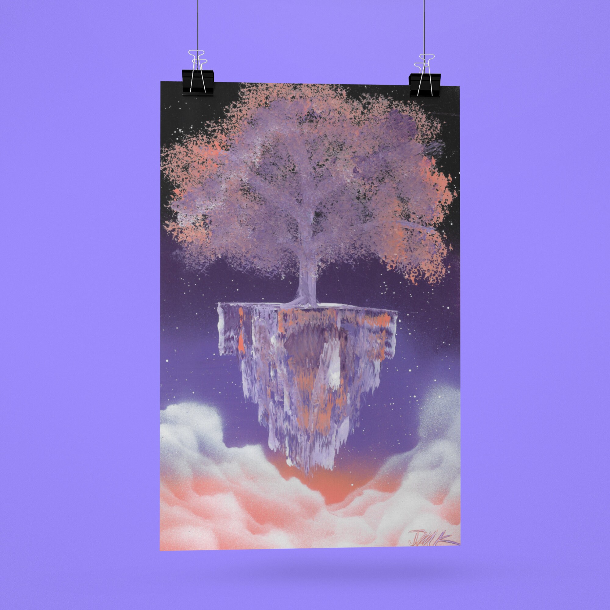 Floating Island | Purple Edition | Spray Paint Art | Home Decor | Wall ...