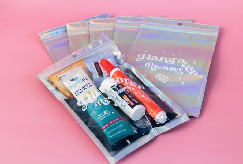 Holographic Hangover Kit Bag: Bachelorette, Birthday Wedding Party ...
