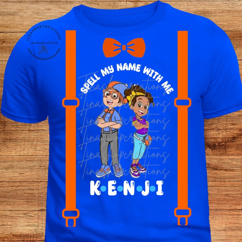 Blippi and Meekah Shirt Kids Birthday Shirt Spell My Name - Etsy