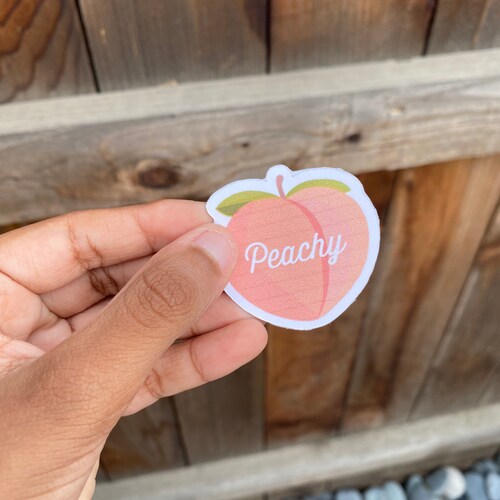 Peach Sticker Fruit Stickers Peachy Sticker Stickers for - Etsy