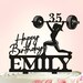 Female Weight Lifting Birthday Cake Topper, Body Building Cake Topper ...