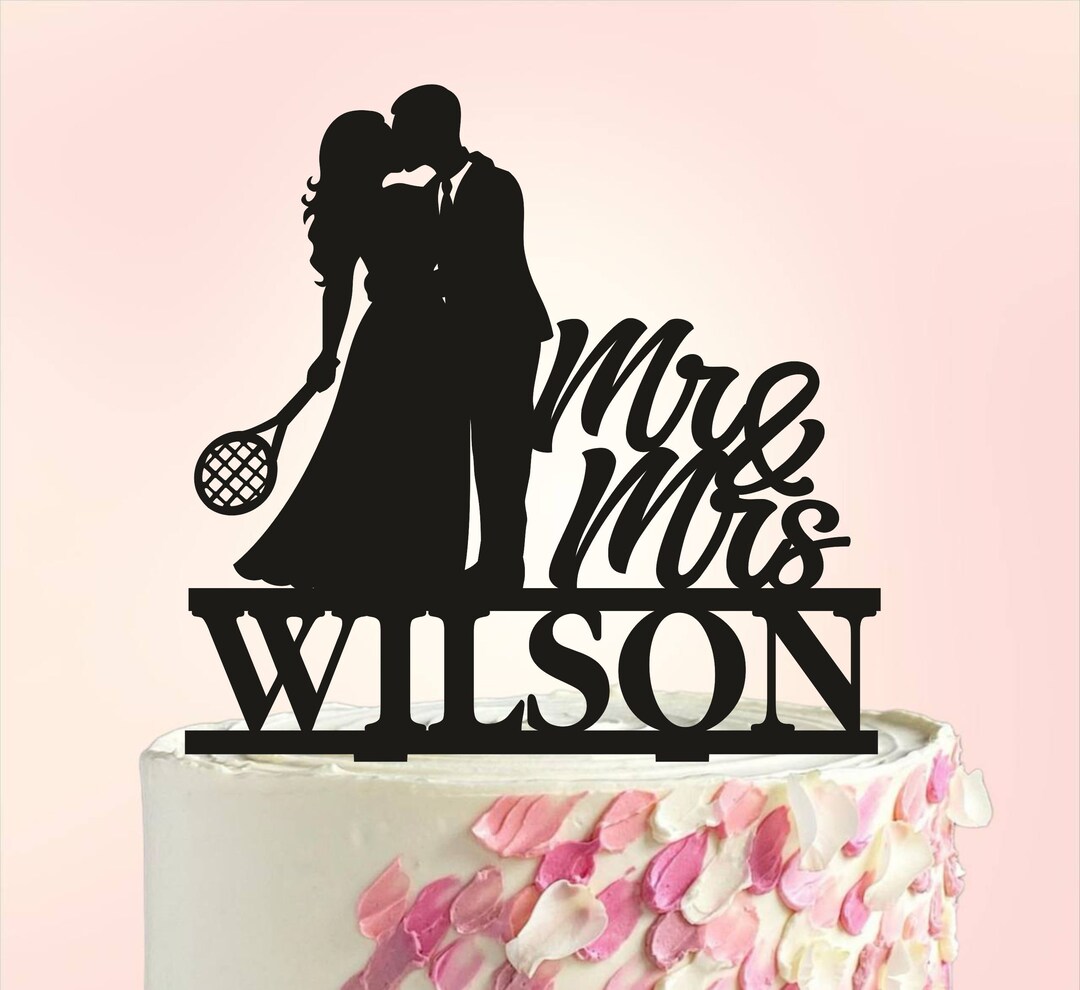 Tennis Wedding Cake Topper, Sport Wedding Cake Topper, Cake Topper With ...