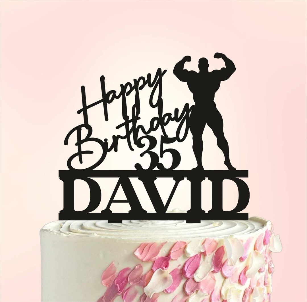 Trainer Birthday Cake Topper, Bodybuilder Birthday Cake Topper, Weight ...