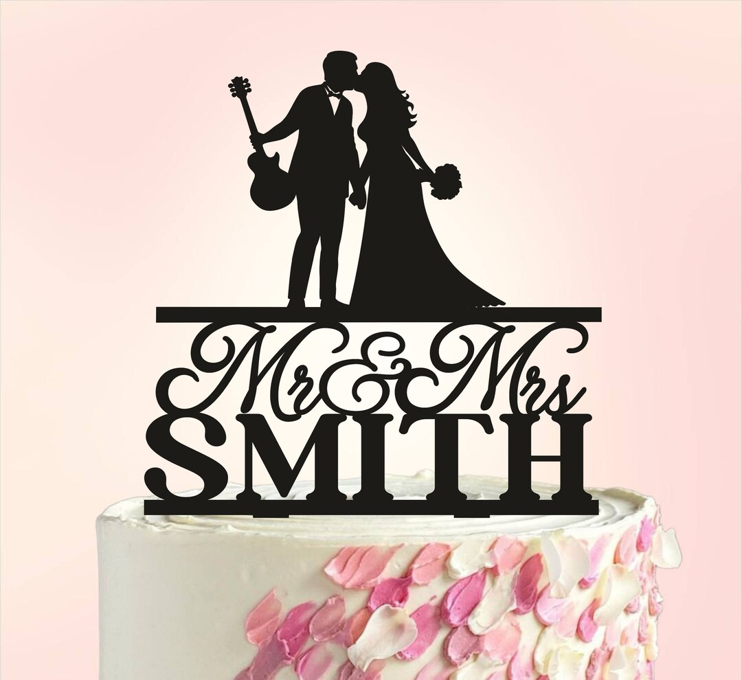 Guitar Wedding Cake Topper, Musician Wedding Cake Topper, Guitarist ...