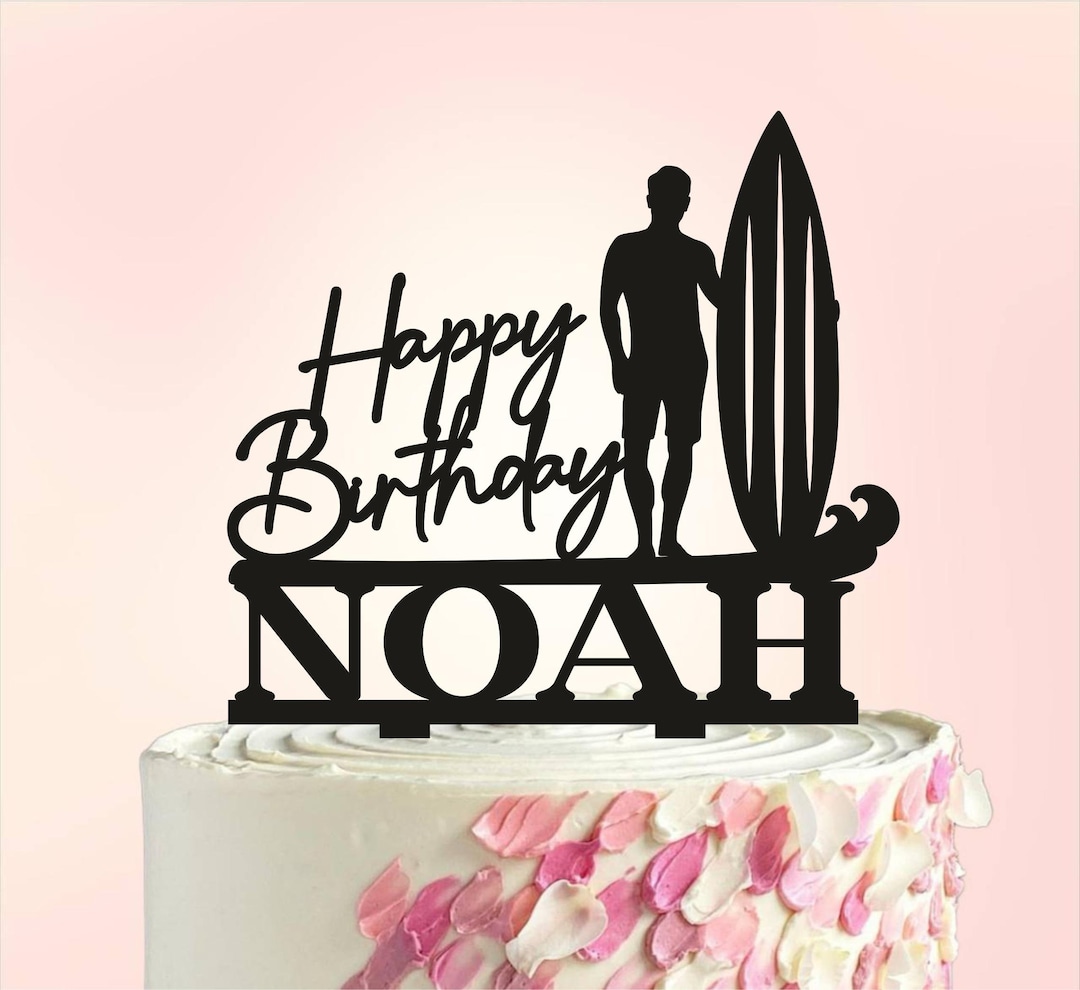 Surfing Birthday Cake Topper, Surfing Cake Decorations, Male Surf Cake ...
