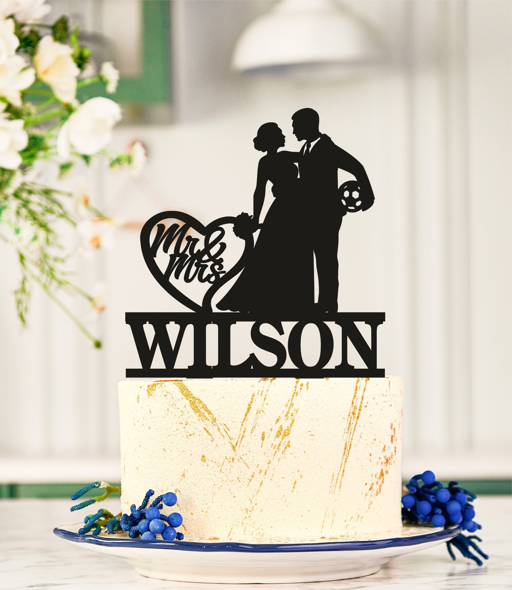 Soccer Wedding Cake Topper Football Wedding Cake Topper - Etsy