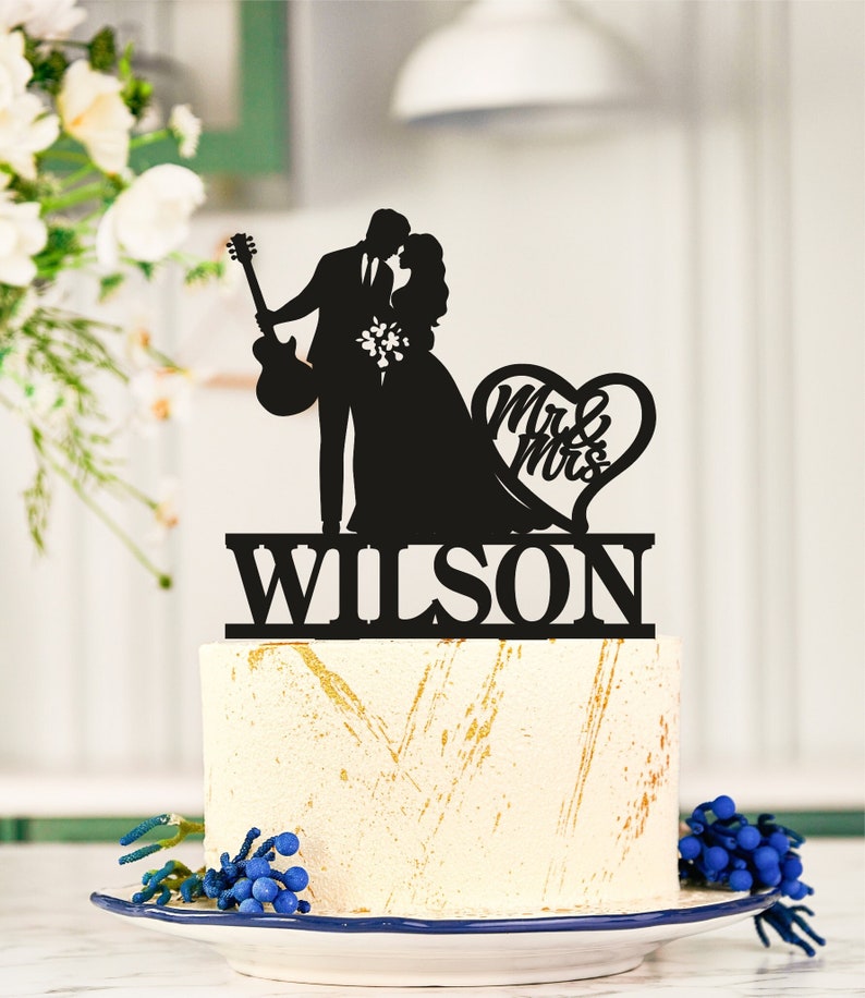 Guitar Wedding Cake Topper Musician Wedding Cake Topper - Etsy