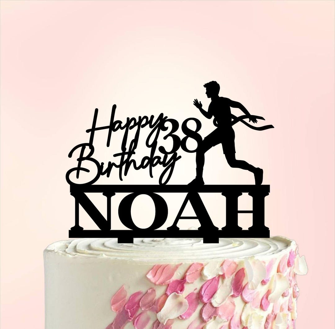 Male Runner Birthday Cake Topper, Runner Cake Topper, Custom Running Man Cake Topper, Athlete ...