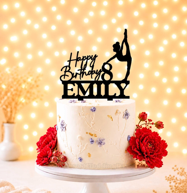 Gymnast Birthday Cake Topper, Gymnastics Cake Topper, Cake Decoration ...