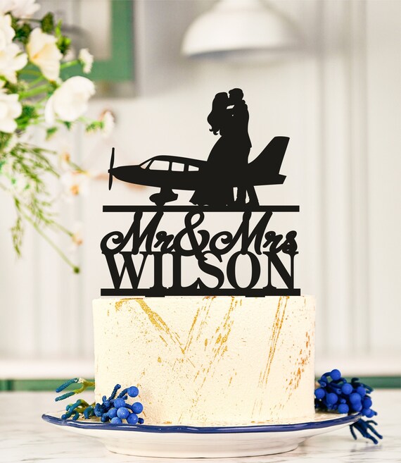 Airplane Wedding Cake Topper Travelling Cake Topper Travel | Etsy