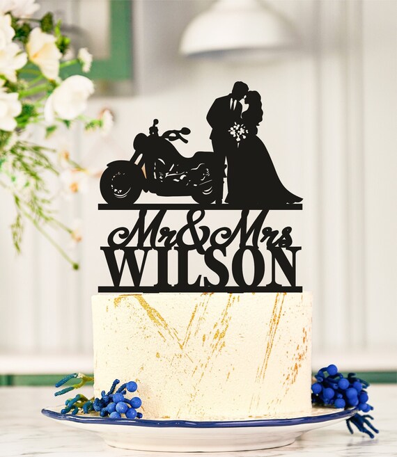 Motorcycle Wedding Cake Topper Dirt Bike Cake Topper Ride | Etsy