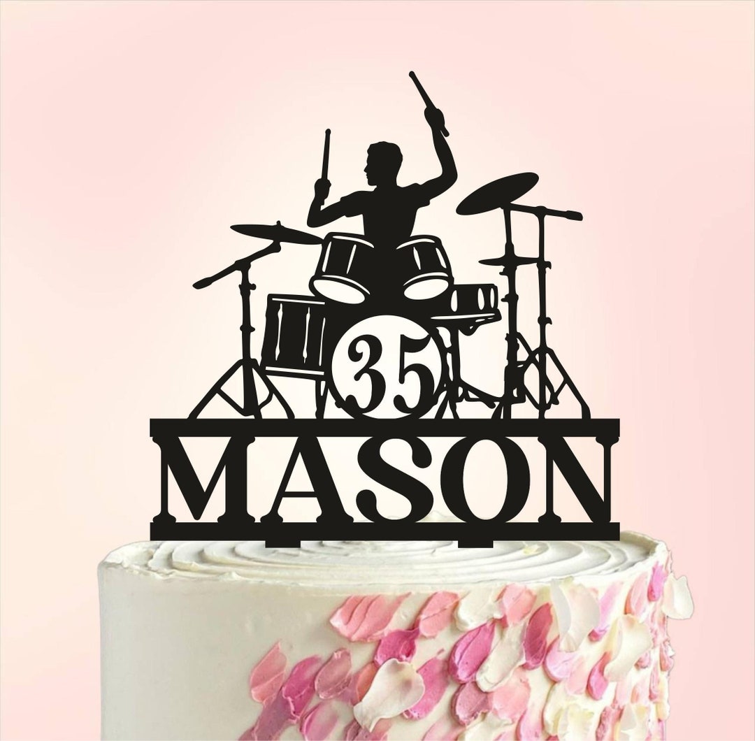 Drummer Birthday Cake Topper, Musician Birthday Cake Topper, Rock Band ...