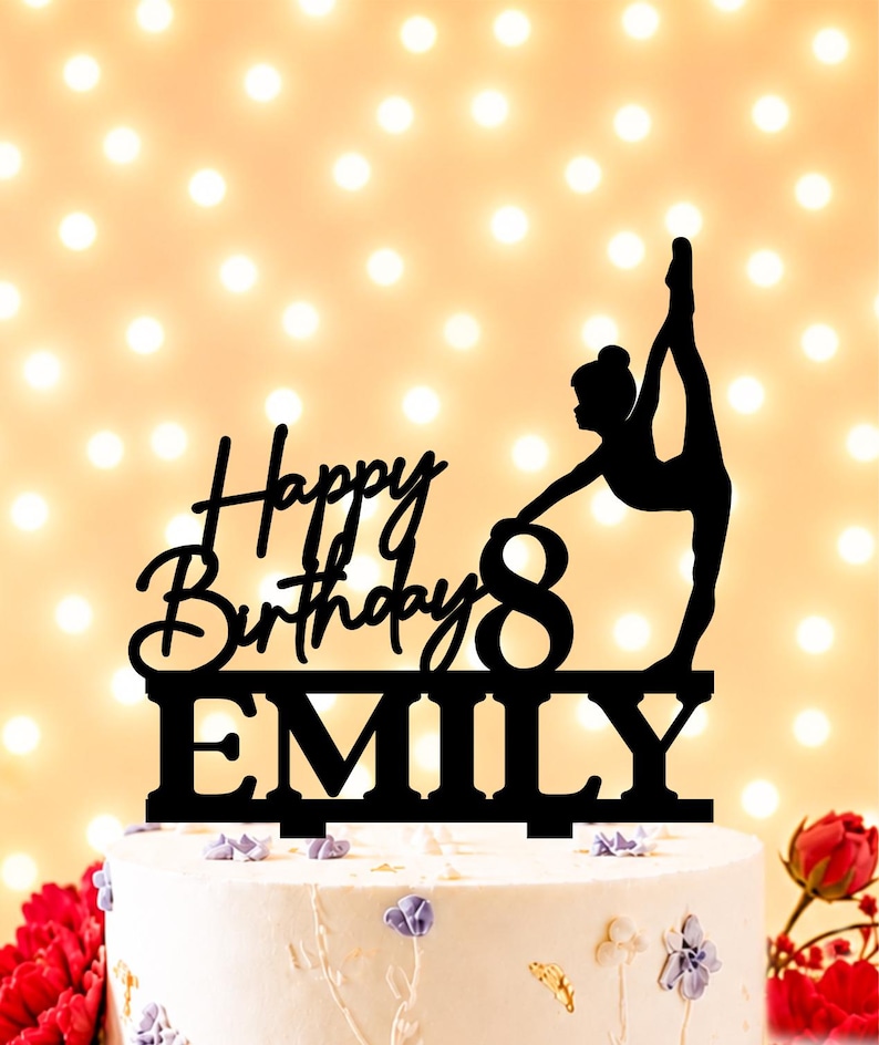 Gymnast Birthday Cake Topper, Gymnastics Cake Topper, Cake Decoration ...