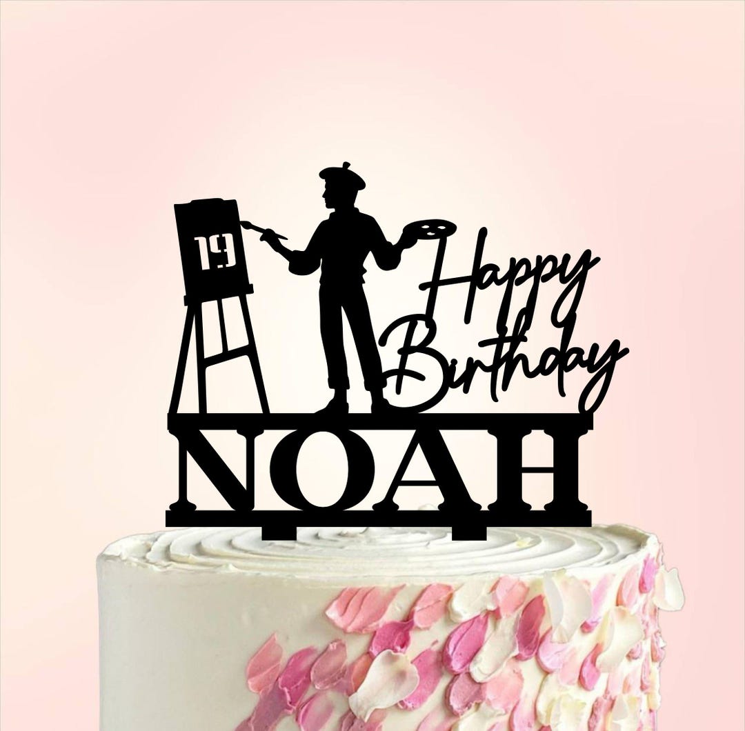 Painting Birthday Cake Topper, Art Cake Topper, Painter Birthday Cake ...